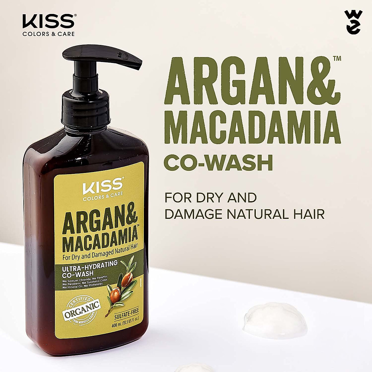 KISS Color & Care Argan & Macadamia For Dry and Damaged Natural Hair Co-Wash & Leave-In Conditioner Value Set