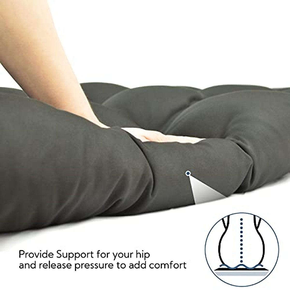 Alurzio Bench Cushion for Outdoor Indoor Furniture, 51.2X19.7Inches,1pc Set, Window Seat Cushions,Thick Recliner Chair Patio Bench Cushion, Machine Washable and Dryer, Waterproof and Durable,Black