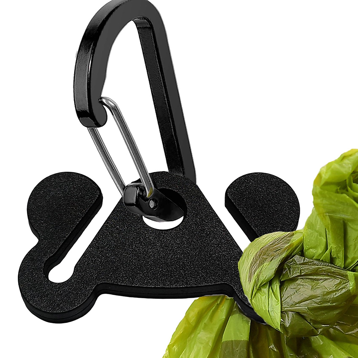 Dog Poop Bag Holder for Leash Dog Waste Bag Carrier Hand Free Walking Accessory Leash Attachment for Dog Poop Bag Dispenser, Durable, Black