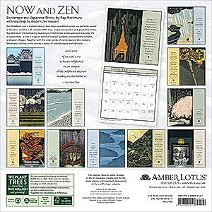 Now and Zen 2024 Wall Calendar: Contemporary Japanese Prints by Ray Morimura | 12" x 24" Open | Amber Lotus Publishing