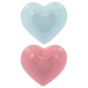 ULTNICE 2 Pcs Ceramic Salad Bowl Heart Shaped Ice Cream Bowl Pudding Bowls Dessert Bowls Sauce Dishes for Kitchen
