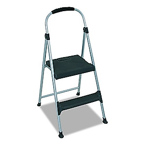 Cosco Signature Step Stool Two-Step Aluminum Step Stool with Plastic Steps
