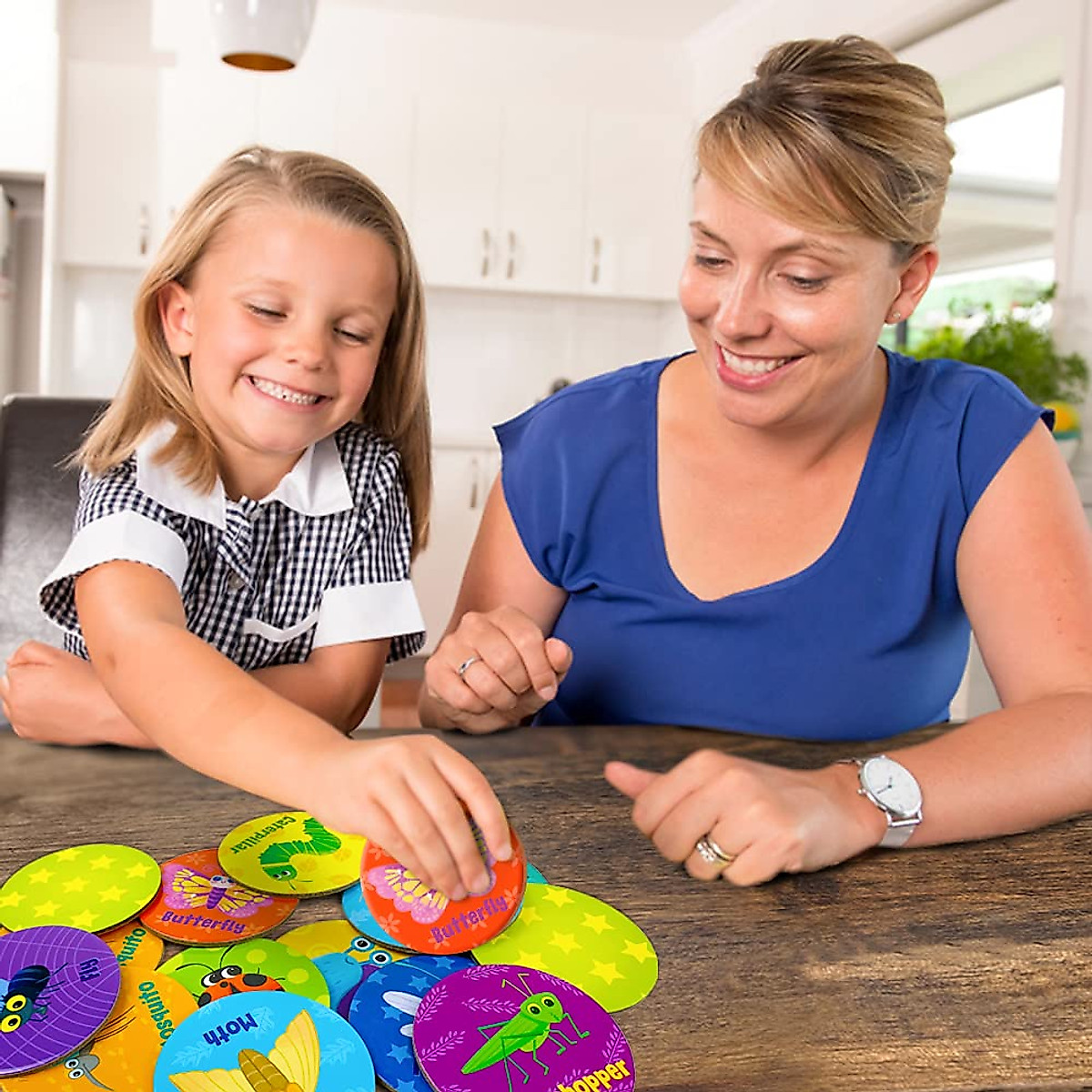 Matching Game - 16 Pairs Bug Insect Memory Games for Kids 3 and Up,Toys for 3 Year Old Boys,Non Toxic Preschool Learning Activities Educational Memory Card Games for Kids