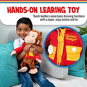 KIDS PREFERRED Curious George Learn to Dress Stuffed Animal, 14 in