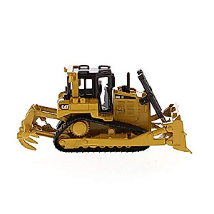 1:64 Scale Caterpillar D6R Track-Type Tractor - Construction Metal Series by Diecast Masters - 85691 - Poseable Giant Ripper and Free-Rolling, Segmented PVC Tracks - Diecast Metal with Plastic Parts