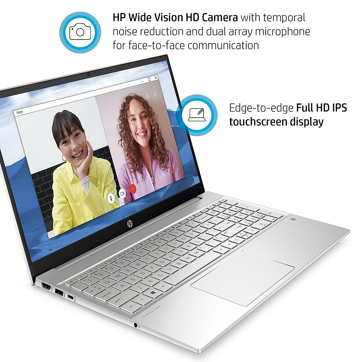 HP Pavilion 15.6" 1920x1080 Touchscreen Laptop | 12th Intel i7-1255U 10-Core Processor | NVIDIA GeForce MX550 | Backlit Key | USB-C | 16GB DDR4 1TB SSD | Win11 Pro