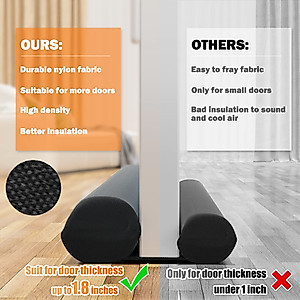 LEPAYU Door Draft Stopper Twin Double-Sided Under Door Noisy and Light Blocker with Durable Nylon Cover, 35 inch Adjustable Cold Air Breeze Blocker for Interior Doors and Windows