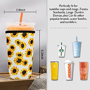 3 Pack Reusable Coffee Sleeves - Tall/Grande, Venti, Trenta - P.LOTOR Soft Cups - Iced Coffee Cozy Insulator - Neoprene Holder for Dunkin Donuts Coffee, McDonalds Coffee, Mccafe Coffee, Starbucks J