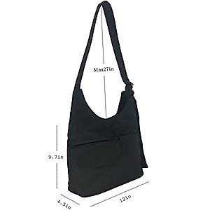 Crossbody Bags for Women Canvas Tote Bag Large Hobo Bag with Multiple Pockets Handbags Adjustable Messenger Shoulder Bag