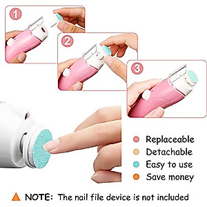 24 Pieces Baby Nail File Pads Nail Trimmer Replacement Pads Electric Baby Nail Grinding Heads for Standard Electric Kid Nail Trimmer Suits to Newborn Infant Toddler (Pink, Light Blue, Green, Orange)