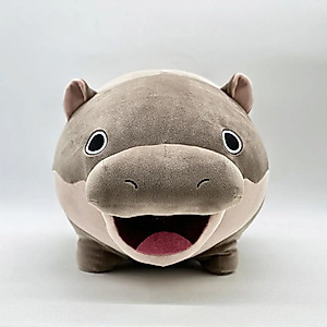 Moo Deng Hippo Plush, 2024 Moodeng Plush Toys, Cute Pygmy Hippo Soft Plushie Toy for Fans, 16" Hippopotamus Plushie Doll, Stuffed Animals Pillow for Kids Fans Christmas Birthday GiftMoo deng