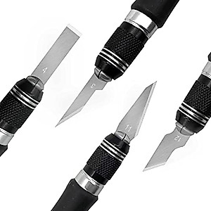 HAUTMEC 14 in 1 Hobby Knife Craft Knife Set SK5 for DIY Art Work Cutting - 1 Handles and 13 Spare Blades with Storage Case for Craft, Hobby, Carving, Art Modeling and Scrapbooking HT0109-HK