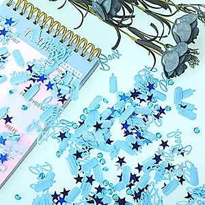 1000 Pieces Baby Shower Confetti - Baby Shower Decorations Blue Boy Table Scatter Confetti, Sprinkles Decor Confetti for Baby Shower Gender Reveal Party Supplies (Boy)