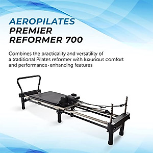 Stamina AeroPilates Premier Studio Reformer Workout Machine for Strength and Fitness Training with Cardio Rebounder and Foldable Frame, Black