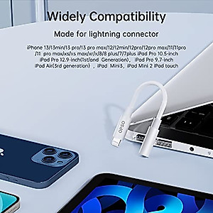 [Apple MFi Certified] Lightning to 3.5 mm Headphone Jack Adapter iPhone Headphone Adapter Jack Converter Compatible with iPhone 14/13/12/11/8/X/Xr/Xs/7, Music Control & Calling Function Support iOS