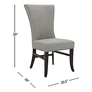 Amazon Brand – Stone & Beam Reinhart Classic Upholstered Dining Chair, 20.5"W, Set of 2, Light Gray