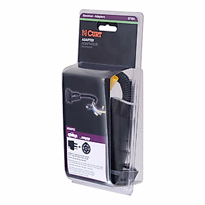 CURT 57184 4-Way Flat Vehicle-Side to 7-Way RV Blade Trailer Wiring Adapter , Black