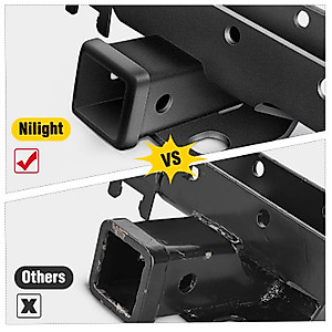 Nilight - JK-61A 2" inch Rear Bumper Tow Trailer Hitch Receiver Kit, Compatible for 2007-2018 Jeep Wrangler JK 4 Door & 2 Unlimited, w/4-Pin Wiring Harness (Exclude JL Models)
