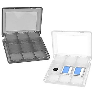 CamKix Game Case Compatible with Nintendo 3DS - Fits up to 44 Games, 4 SD Cards, 4 Micro SD/TF Cards and 4 Stylus Pens - Protective Storage System - 2X Game Card Organizer - Black and White