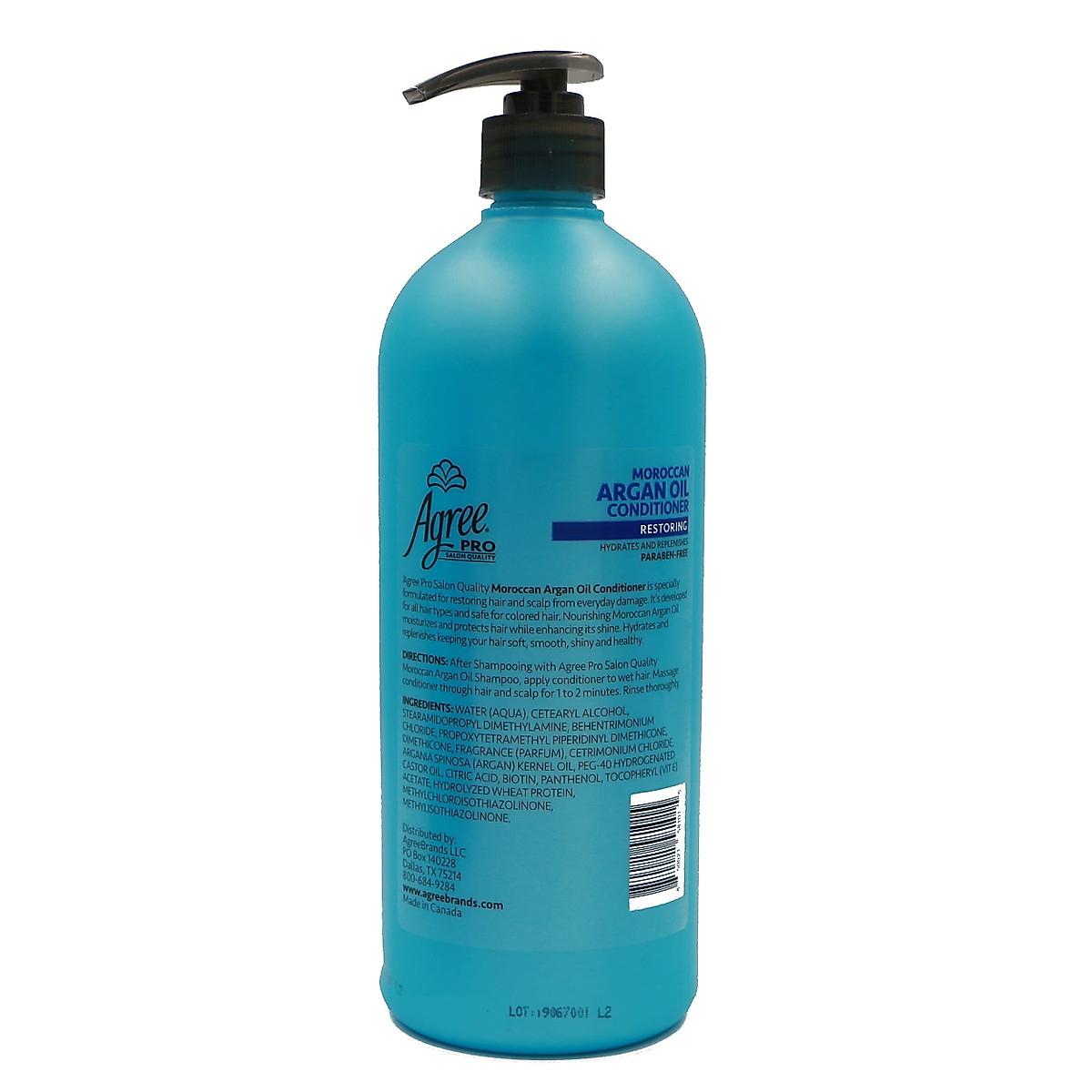 Agree Pro Moroccan Argan Oil Shampoo and Conditioner Set, Repairing and Deep Moisturizing (2x32 oz/ 946 ml bottles)