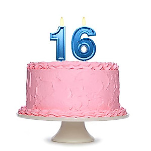 BLUE TOP 2.8 Inch Birthday Cake Candles Number Candles Birthday Candles for Cake,Cake Topper Decoration for Kids,Adults,Party,Anniversary,Milestone Age.(Blue Number 2)