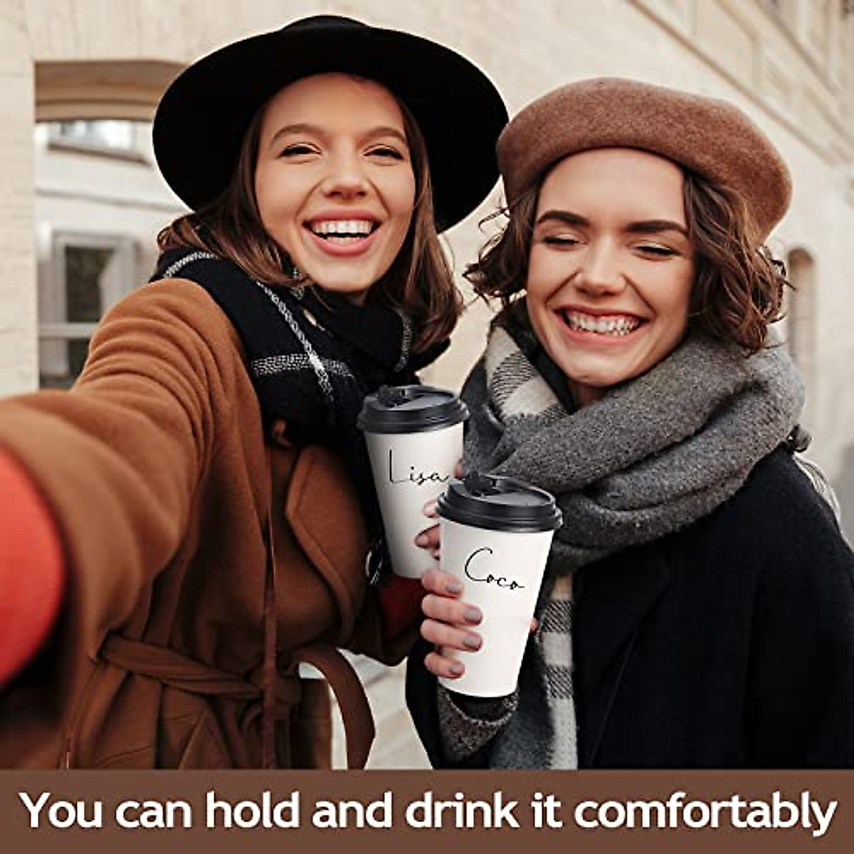 EBOOT 200 Pack Disposable White Paper Coffee Cup with Lids to Go Coffee Cups Bulk Hot/Cold Beverage Drinking Cups, Hot Paper Cups Bundle for Party Travel Home Restaurant Cafe (12 OZ)