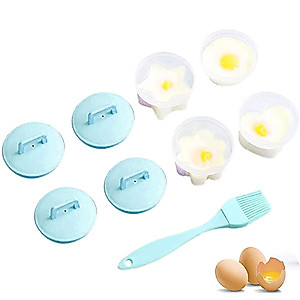 Egg Poacher - Hard Boiled Eggs without the Shell 5 Pcs Egg Poacher for Hard Boiled Eggs Non-stick Egg Cooker