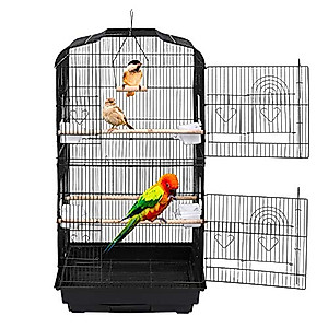 59'' Rolling Bird Cage Parakeet Finch Budgie Conure Lovebird House with Stand