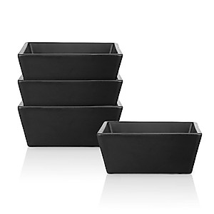 Stone Lain Grace Stoneware Bowl Set, Includes 4 Bowls, Black
