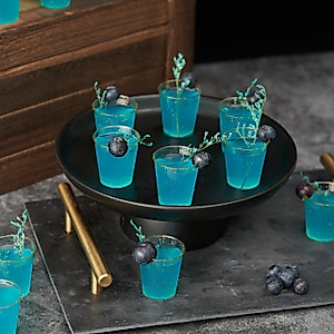 MATANA 150 Glitter Gold Plastic Shot Glasses 1oz - Clear Plastic Shot Cups for Party, Gold Shot Glasses, Wine Tasting Cups, Food Sample Cups, Perfect For Wedding, Birthday, Christmas Party & Events