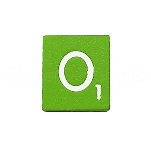 CleverDelights 100 Wood Letter Tiles - Lime Green Color - Complete Set - Game Replacement Crafts Weddings Scrapbooking