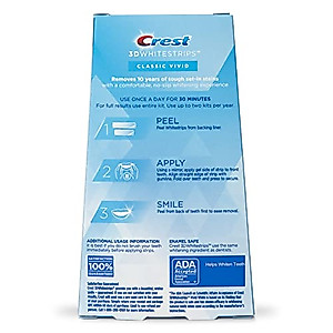 Crest 3D Whitestrips, Classic Vivid, Teeth Whitening Strip Kit, 20 Strips (10 Count Pack)
