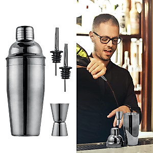 VG Cocktail Shaker Set with Acrylic Stand | 15 Pieces Mixology Bartender Kit | Bar Tools Set with All Bar Accessories for Dink Mixing, Beginers Home Bartending