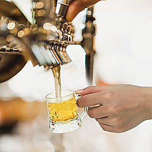 LiveBe Mini Plastic Beer Mug Shot Glasses with Handles for Party-2.16'' Tall-2 oz (set of 12)