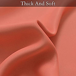 SimpleHome Ombre Room Darkening Curtains for Bedroom, Light Blocking Gradient Grey White to Coral Thermal Insulated Grommet Window Curtains/Drapes for Living Room,2 Panels, 52x84 inches Length