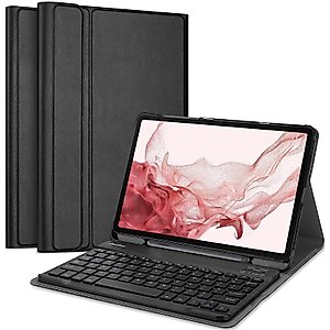 ProCase Galaxy Tab S8 / Tab S7 11 inch Keyboard Case SM-X700 X706 SM-T870 T875 T878, Slim Lightweight Protective Cover with Magnetically Detachable Wireless Keyboard -Black