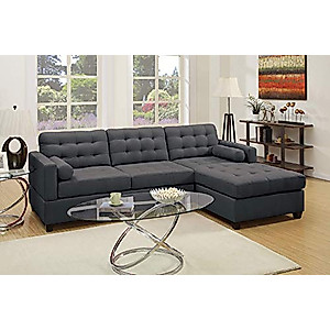 Poundex Sofas, Slate Black