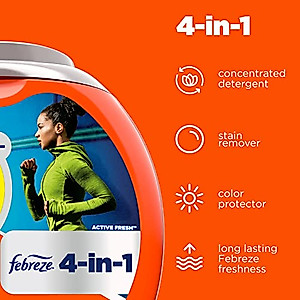 Tide PODS Liquid Laundry Detergent Soap Pacs, 4-n-1 with Febreze, HE Compatible, 85 Count, Fights even week old Odors, Sport Odor Defense
