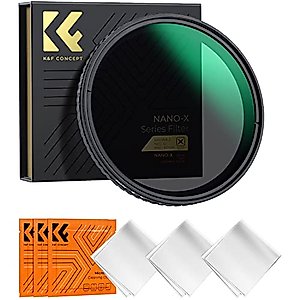 K&F Concept 82mm Variable ND Filter ND2-ND32 Camera Lens Filter (1-5 Stops) No X Cross HD Neutral Density Filter with 28 Multi-Layer Coatings Waterproof (Nano-X Series)