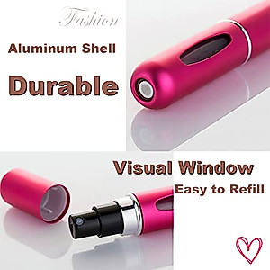 ROSARDEN Travel Mini Perfume Refillable Atomizer, Portable Perfume Spray Container Bottle, Travel Perfume Scent Pump Case Fragrance Empty Spray Bottle for Traveling and Outgoing (8 Pack, 5ml) (8 PCS)