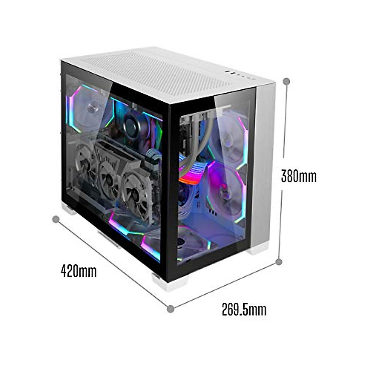 Lian Li Case O11D Mini - W Mid - Tower White 2 x 2.5 2 x 3.5 ATX - Micro - ATX - Mini - ITX Retail