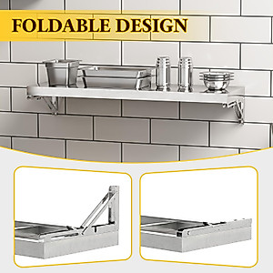 lukar Concession Shelf,Foldable Concession Shelf for Food Truck,Stainless Steel Folding Wall Shelf Food Shelf Stand Serving for Concession Windows,36" x 12"