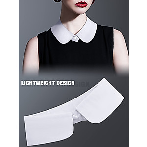 SATINIOR 2 Pieces Fake Collar Detachable Dickey Collar False Lapel Blouse Collar Women's Faux Fake Collar, 2 Styles, Medium(White)