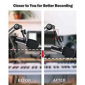 Boseen Mic Stand Extension Tube, 5/8" Female to 5/8" Male Microphone Extension Pipe for Desk Stands & Arm Stand