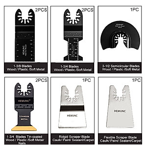 HEMUNC 118PC Oscillating Tool Blades, Oscillating Multitool Saw Blades Accessories Kit