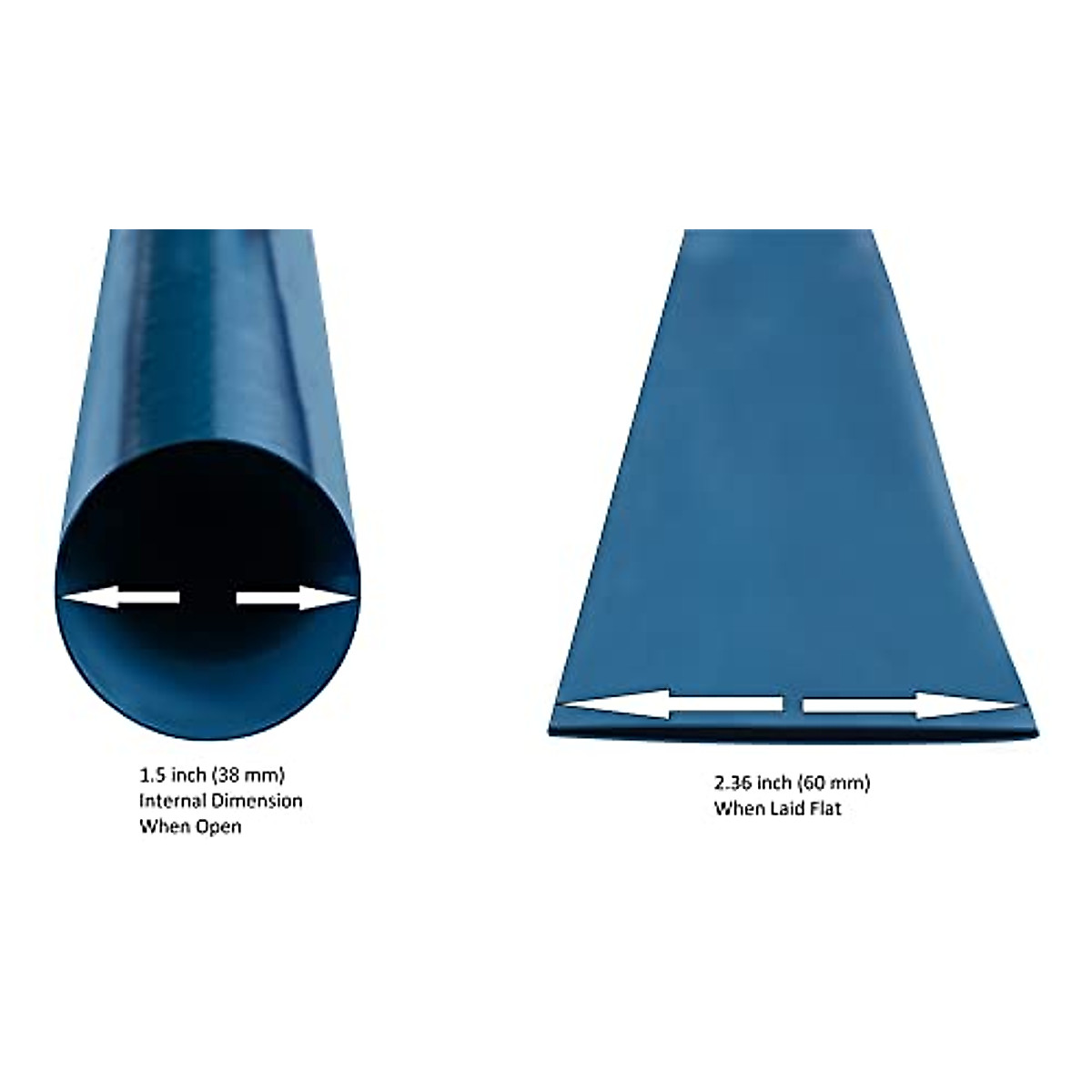 Sunsolar Heavy Duty Backwash Hose - 1.5" Discharge Hose for Swimming Pool Filters - Deluxe Pool Hose for Inground & Above Ground Pools - Durable, Flexible, Strong & Long Lasting - 50 Feet Long, Blue