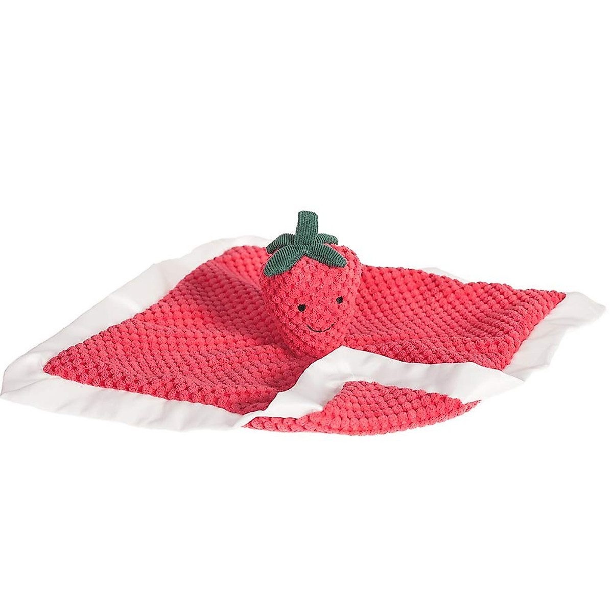 Apricot Lamb Stuffed Fruit Strawberry Security Blanket Infant Nursery Character Blanket Luxury Snuggler Plush Baby Lovey(Strawberry, 13 Inches)
