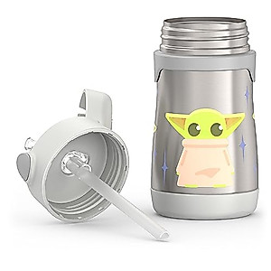 THERMOS Vacuum Insulated Stainless Steel 10oz Straw Bottle, THE MANDALORIAN