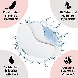 100 Pairs Under Eye Pads for Lash Extensions - Lint Free Hydrogel Eye Patches with Vitamin C & Moisturizing Aloe Vera For Eyelash Extension & Lash Lift - Professional Esthetician Gel Undereye Eyepads