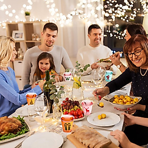 Lallisa 120 Pcs Christmas Plastic Shot Glasses 2oz Clear Disposable Shot Glasses Mini Plastic Drinking Tasting Cups for Xmas Holiday Party Supplies Tasting Serving Coffee Tea Beverage, Red and Green